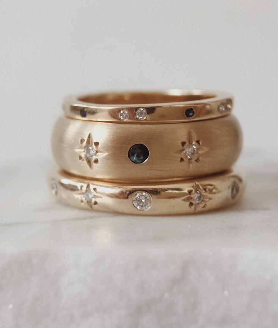 Handcarved solid Gold New Moon ring | RUUSK jewellery
