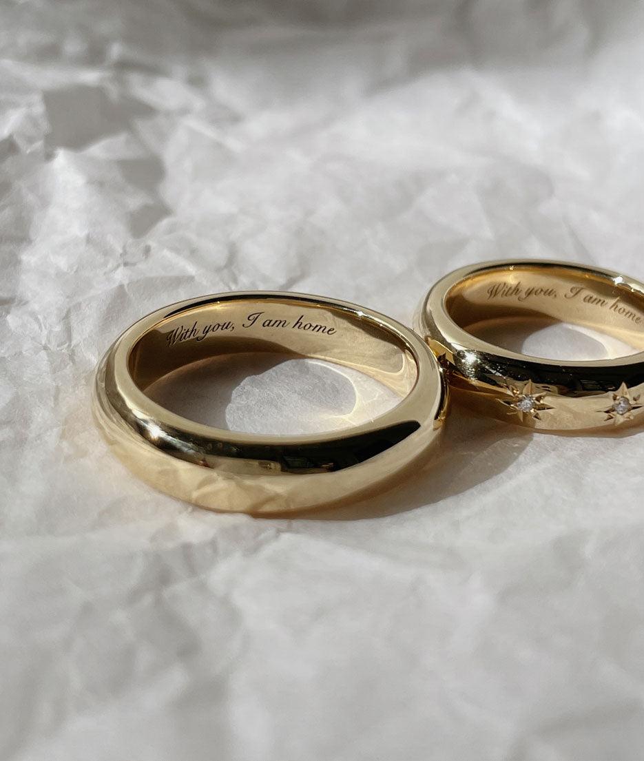 Solid gold Starry 5mm Rounded Band | RUUSK jewellery