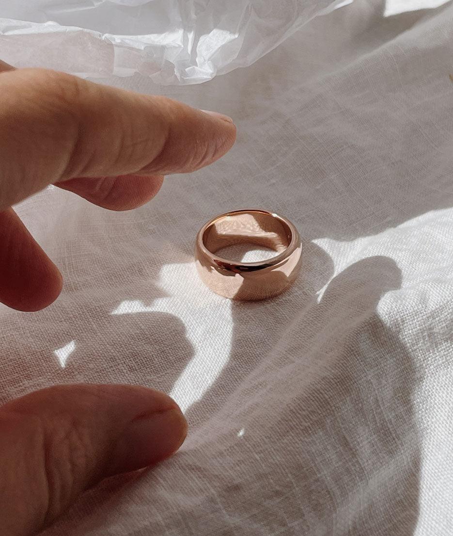 Solid gold 9mm Wide band | RUUSK jewellery