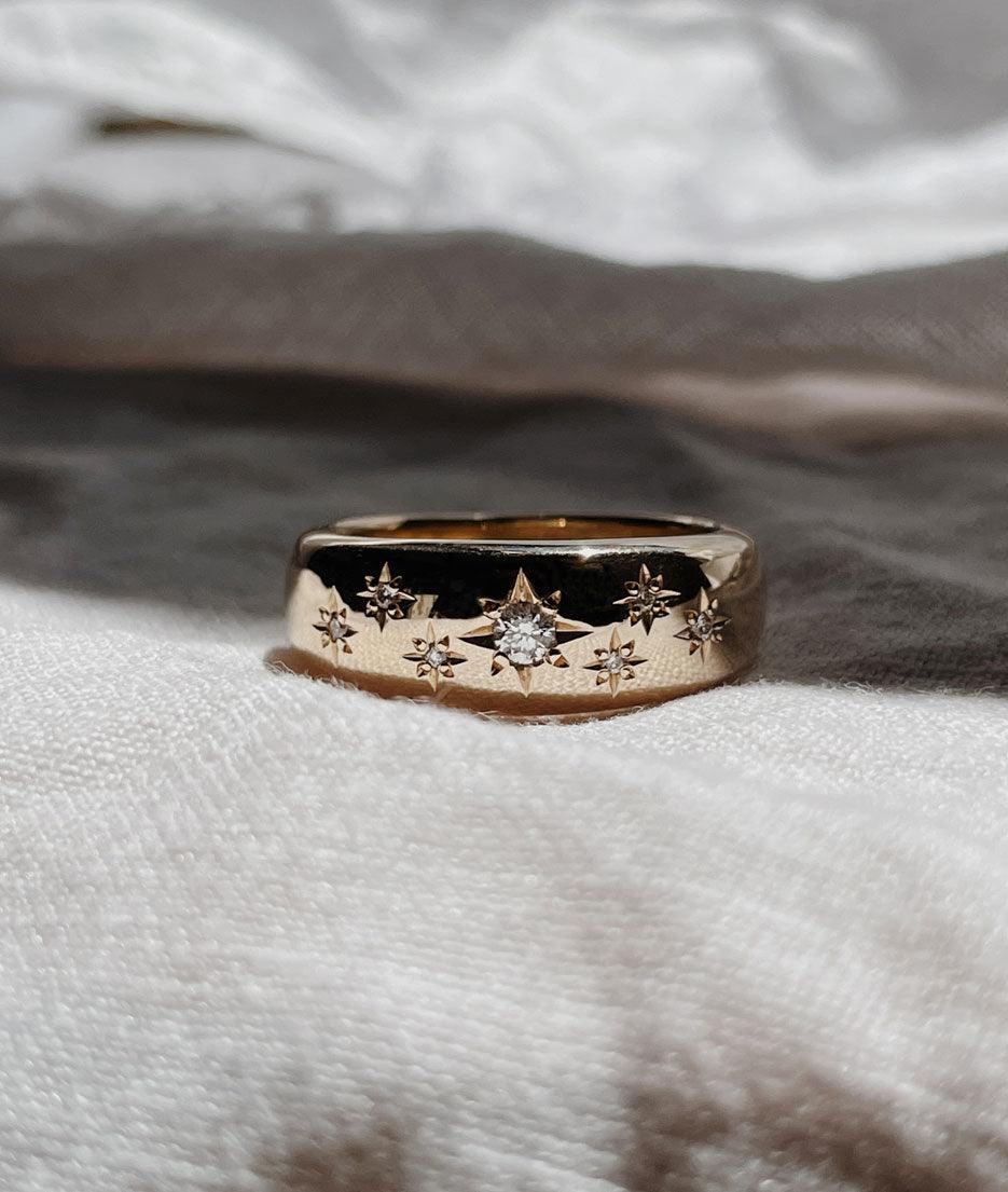 Solid Gold Star-burst Jupiter ring – RUUSK