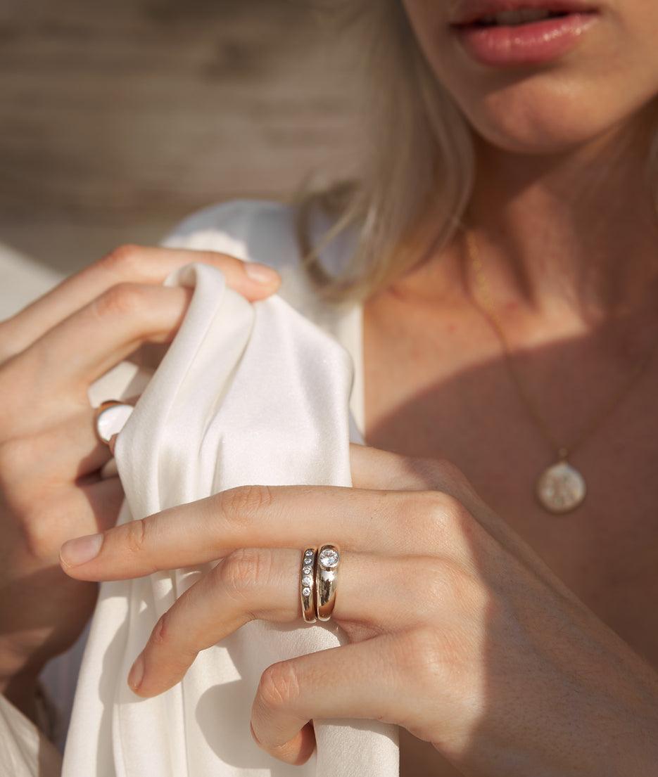 0.5ct Diamond Wide Organic ring | RUUSK jewellery